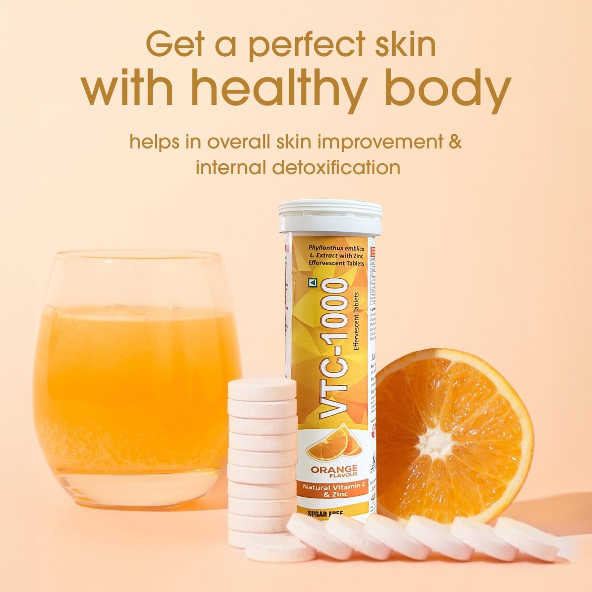 VTC 1000 , VITAMIN C EFFERVESCENT TABLETS, 15 PCS – DGCOSMETICO